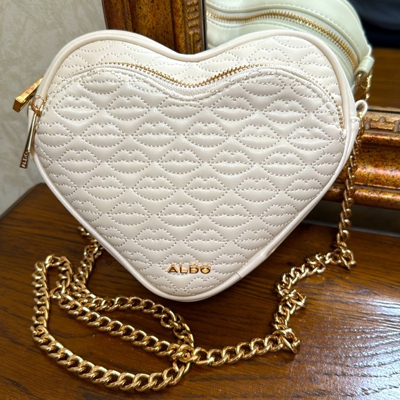 Aldo | Bags | New Without Tag Aldo Cream Heartshaped Quilted Crossbody ...
